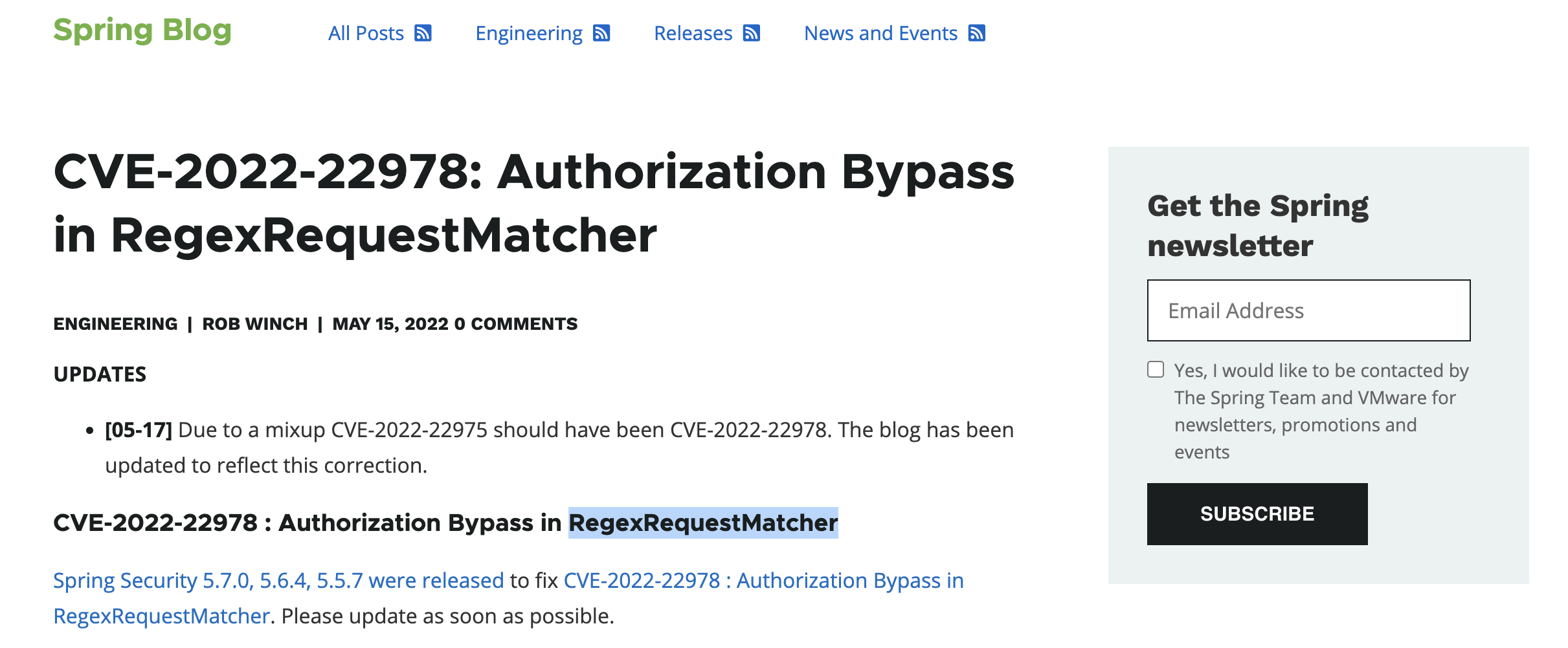Spring Security 权限绕过 Cve 2022 22978 L3yx S Blog